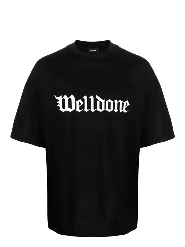 We11Done Logo-print Cotton T-shirt - Black