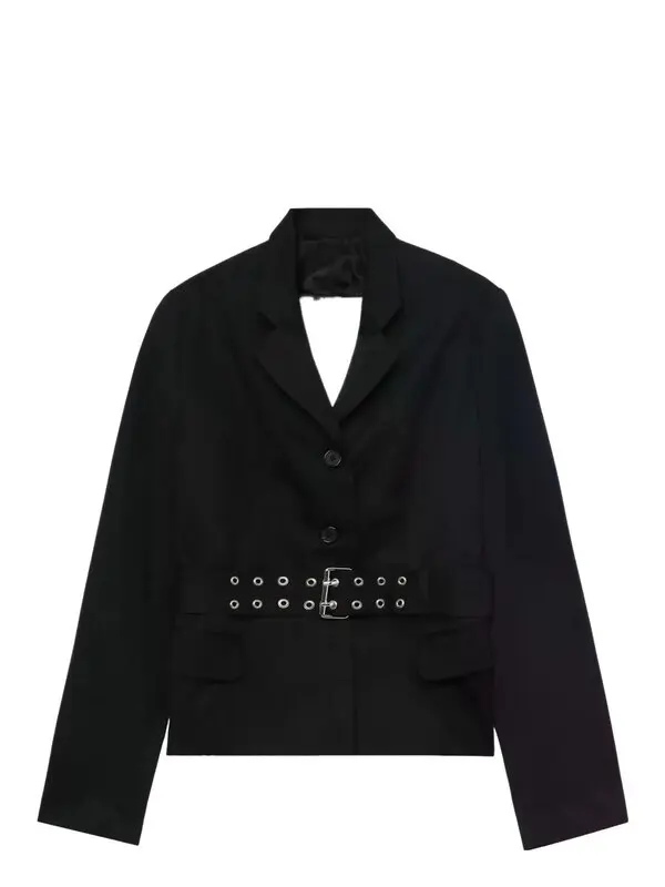 Vaquera Open-back Belted Blazer - Black