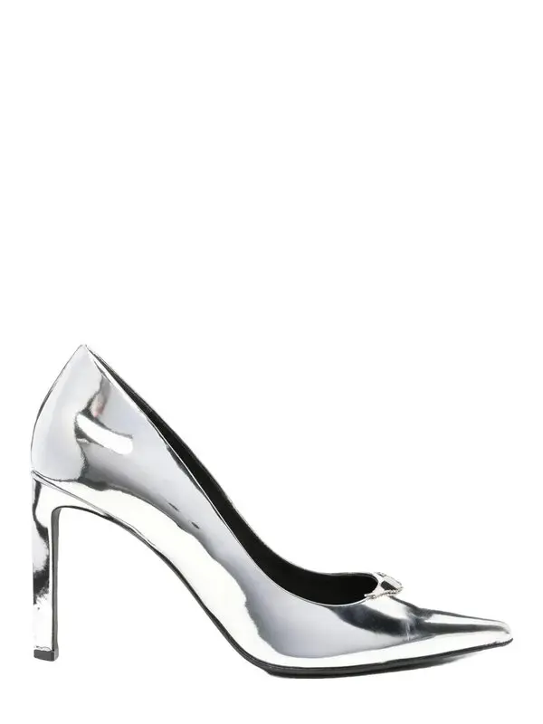 Zadig&Voltaire Perfect 100mm Metallic-finish Pumps - Silver