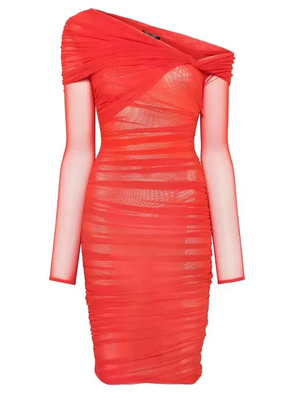 MUGLER Off-shoulder Mini Dress - Red