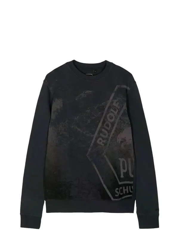 PUMA Graphic-print Cotton-blend Sweatshirt - Black