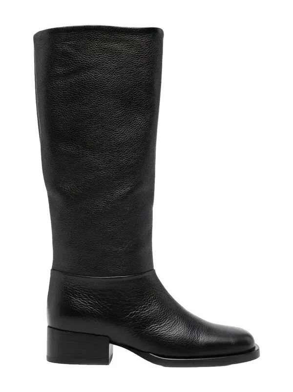 Dear Frances Smooth-grain Leather Below-knee Boots - Black