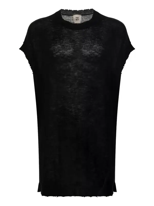 FREI-MUT Kyaring Distressed Cashmere T-shirt - Black