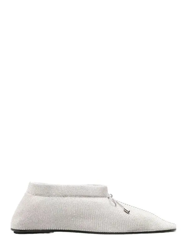 TOTEME Bow-detail Knitted Ballerina Shoes - Grey