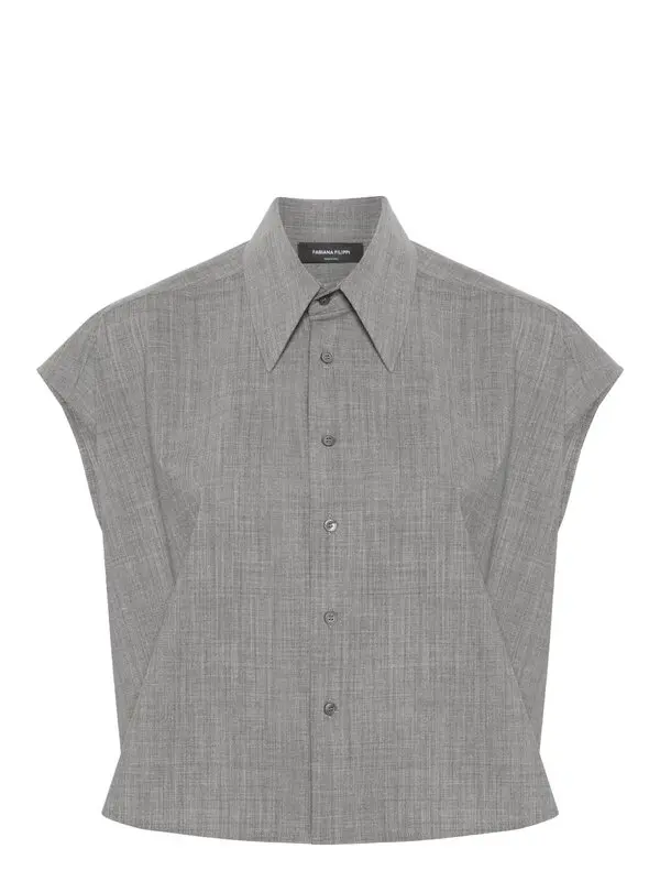 Fabiana Filippi Mélange Cropped Shirt - Grey