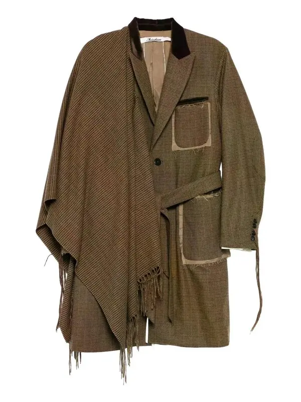 MIDORIKAWA Raw Edge Detailing Coat - Brown