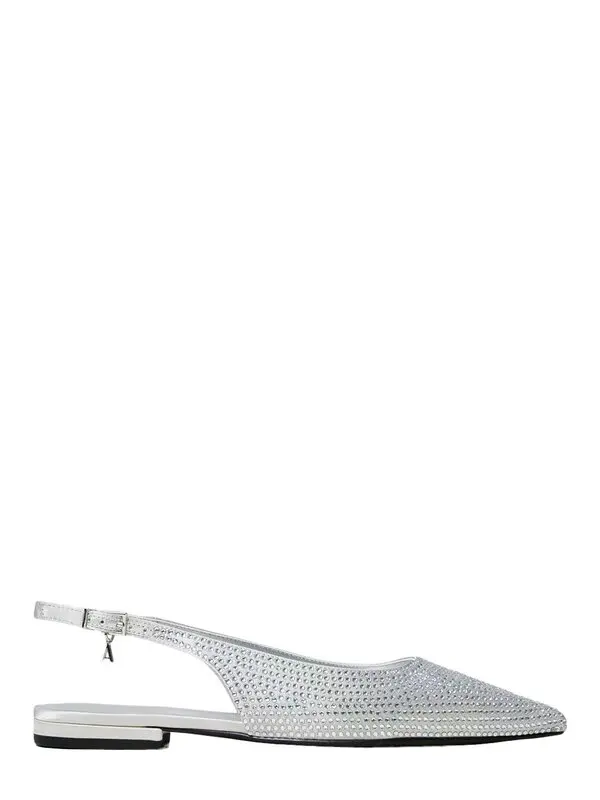 TWINSET Rhinestone-embellished Slingback Ballet Flats - Silver