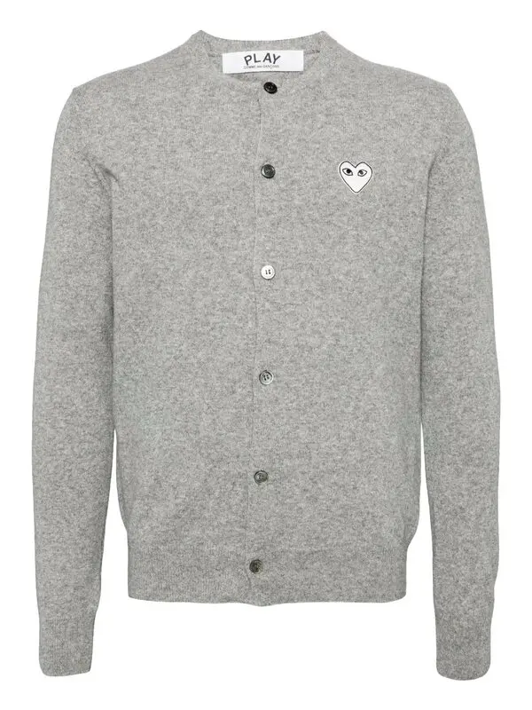 Play Comme Des Garcon Wool Cardigan - Grey