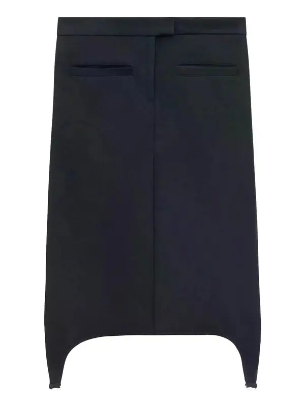 COURREGES Twill Suspenders Midi Skirt - Black