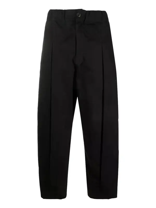 SAGE NATION Box-pleat Wide-leg Trousers - Black