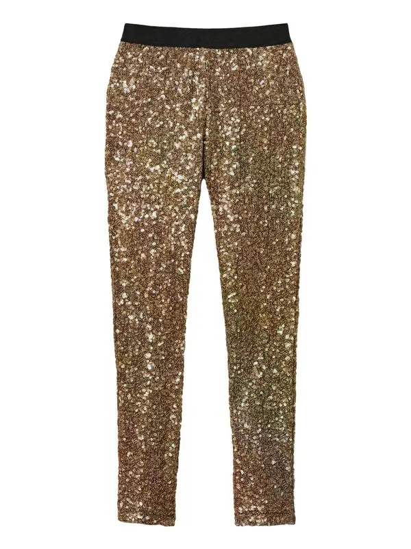 TWINSET Sequinned Leggings - Brown