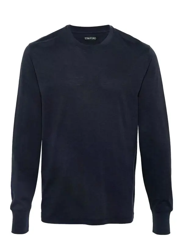 TOM FORD Mélange Cotton T-shirt - Blue