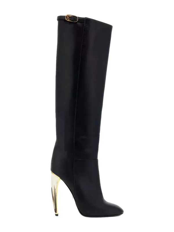 Roberto Cavalli Knee-high Leather Boots - Black