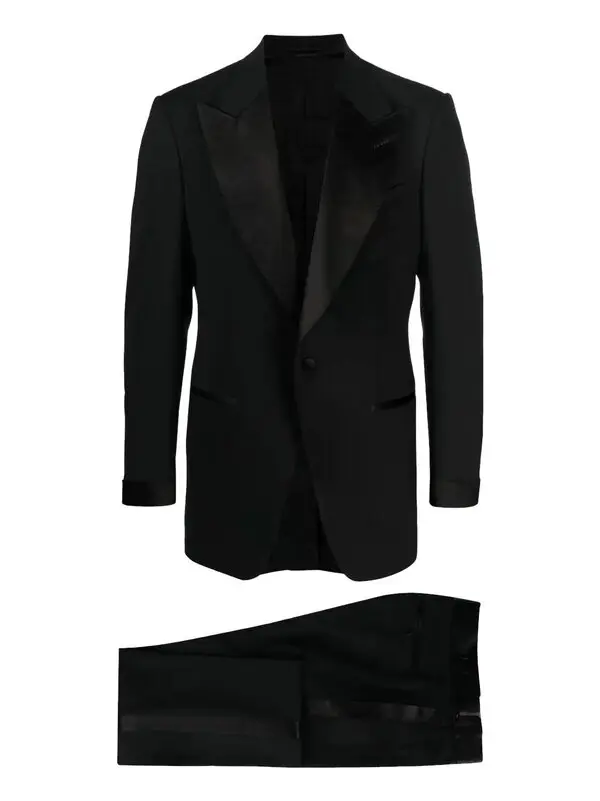 TOM FORD Peak Lapels Single-breasted Suit - Black