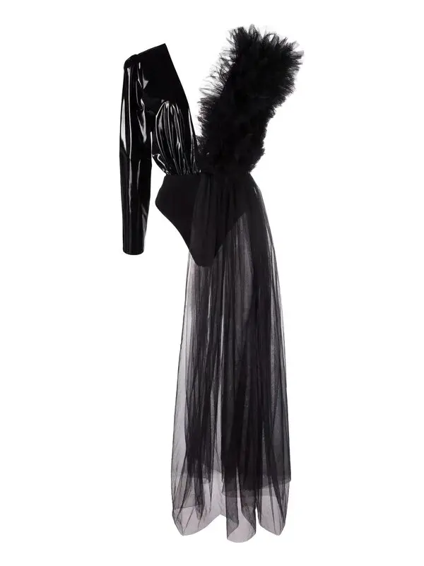 Alchemy Fashions X Lia Aram Ruffle-detail Bodysuit - Black