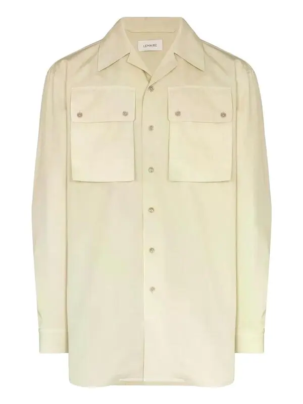 LEMAIRE Flap-pocket Cotton Shirt - Neutrals