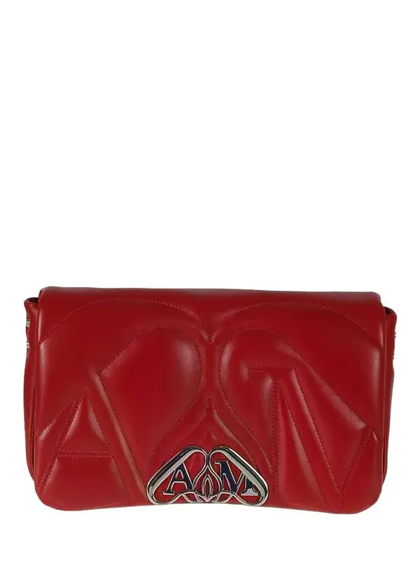 Alexander McQueen Small Seal Clutch Bag - Red