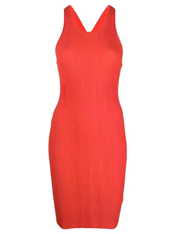 Iceberg Cut-out Ribbed-knit Dress - Red