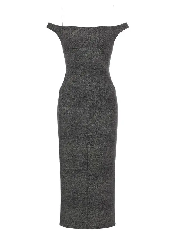 Philosophy Di Lorenzo Serafini Off-shoulder Midi Dress - Grey