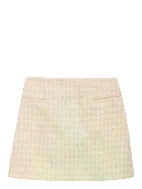 ANINE BING Vanessa Houndstooth Tweed Miniskirt - Neutrals