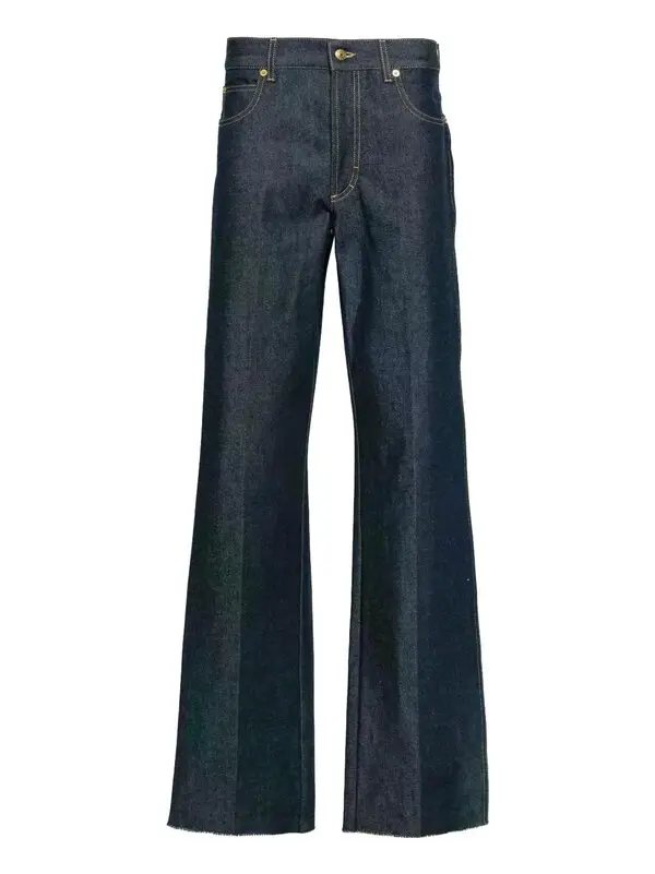 Gucci Logo-patch Straight-leg Jeans - Blue