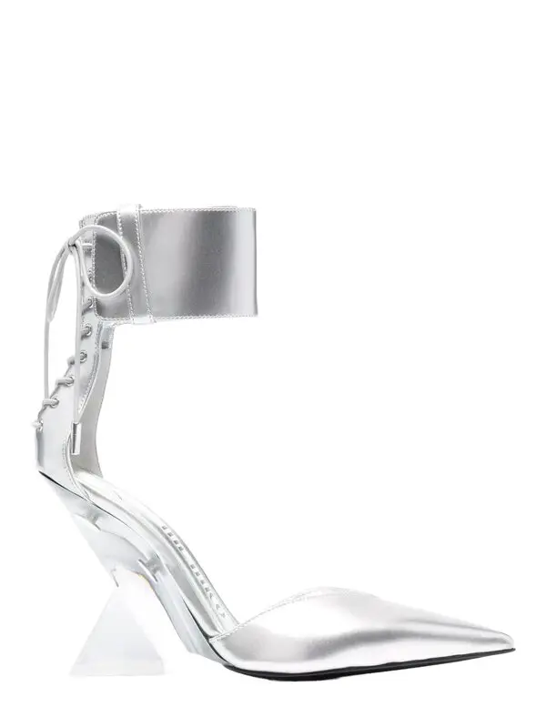 Attico Morgan 105mm Wedge Pumps - Silver