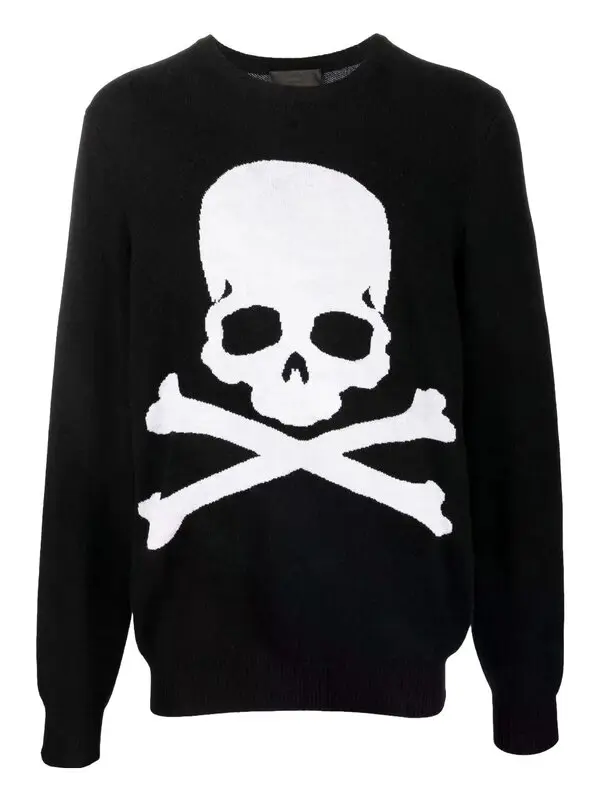 Philipp Plein Intarsia Skull-knit Jumper - Black