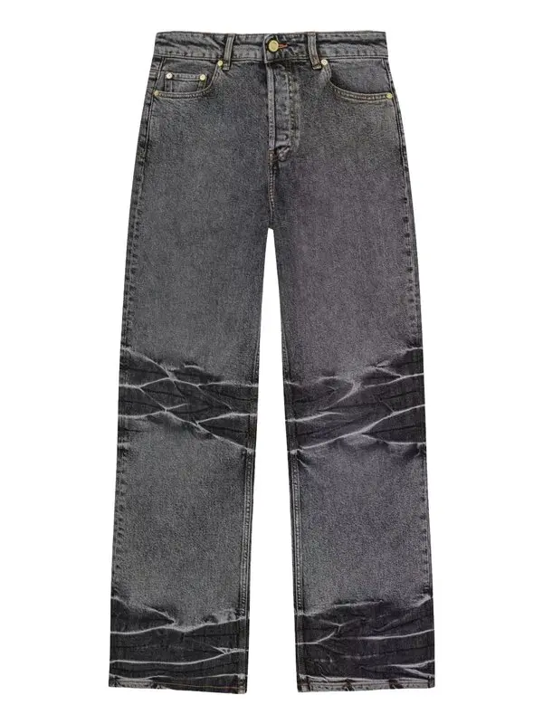 GANNI Wide-leg Jeans With Whiskering - Black