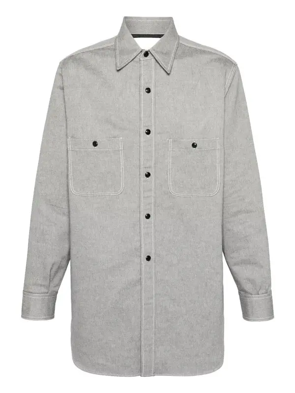 MAISON MARGIELA Pointed-collar Cotton Shirt - Grey