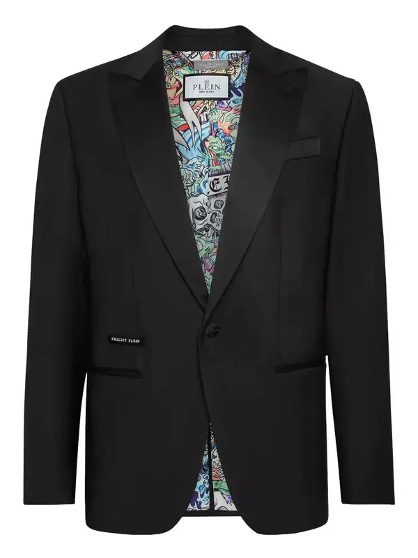 Philipp Plein Beaded Peak-lapel Blazer - Black