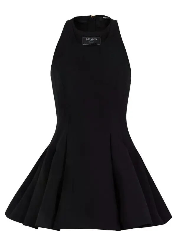 Balmain Logo-patch Mini Dress - Black