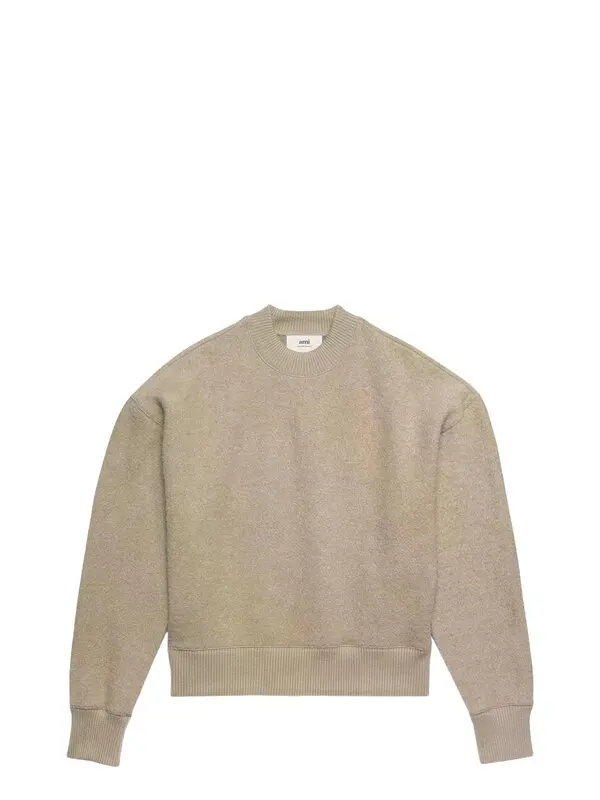 AMI Paris Crew-neck Fleece Sweatshirt - Neutrals