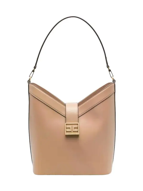 Elisabetta Franchi Logo-buckle Shoulder Bag - Neutrals