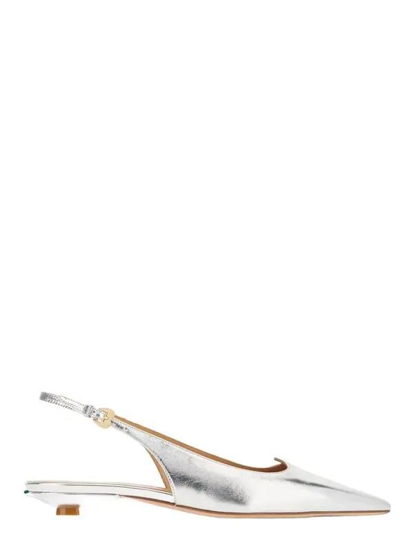 A.BOCCA Leather Ballerina Shoes - Silver