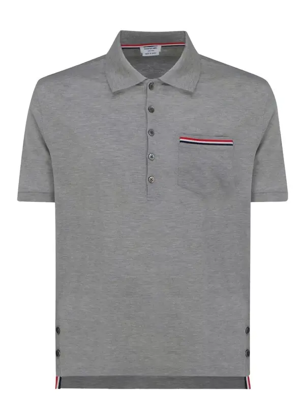 Thom Browne Pique Pocket Polo - Grey