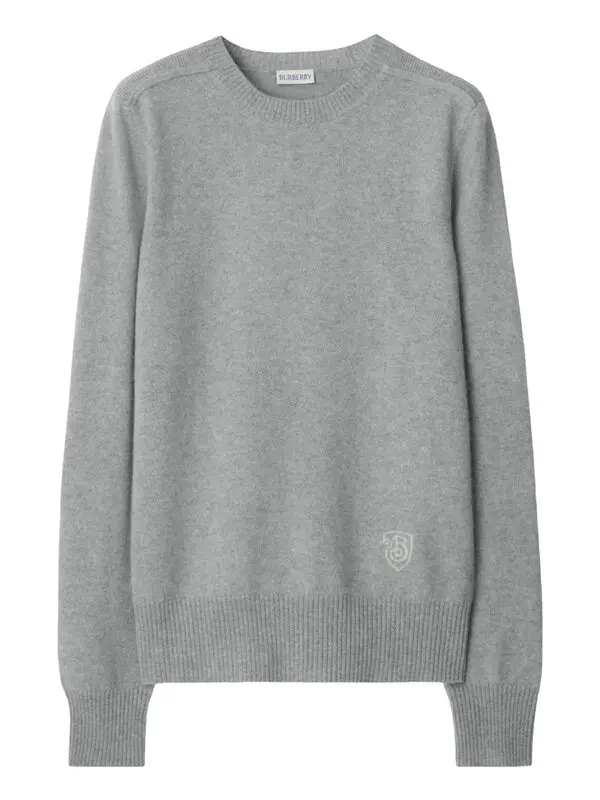 Burberry Intarsia-knit Logo Cashmere Jumper - Grey