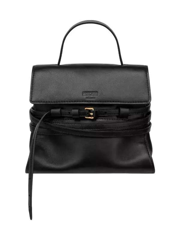 Moschino Tie Detailed Shoulder Bag - Black
