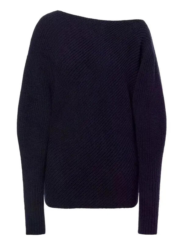 Philosophy Di Lorenzo Serafini Asymmetric Ribbed-knit Jumper - Blue