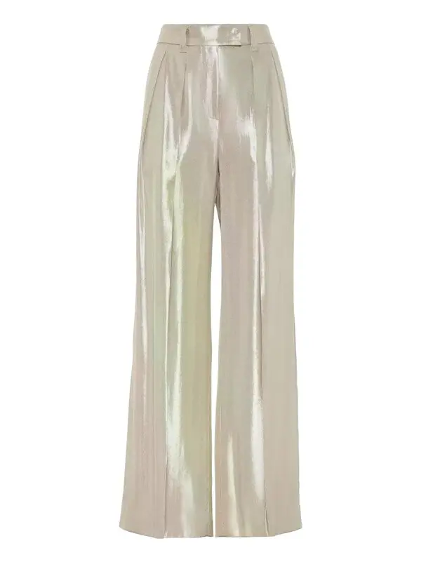 Brunello Cucinelli Pleated Wide-leg Trousers - Neutrals