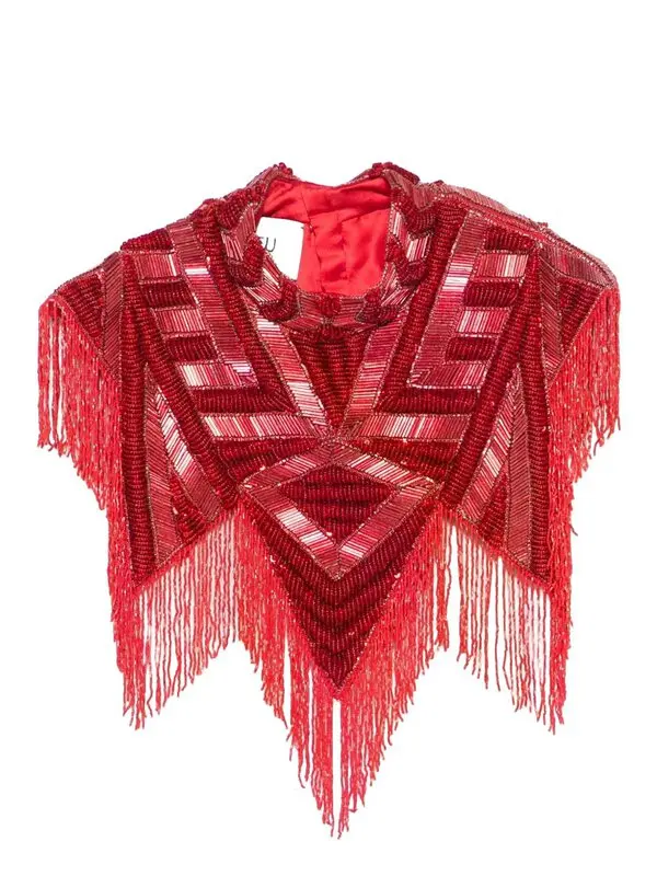 ATU BODY COUTURE Bead-detailed Top - Red