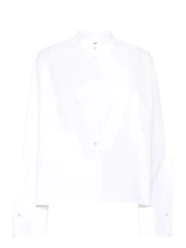 JIL SANDER Cropped Cotton Poplin Shirt - White
