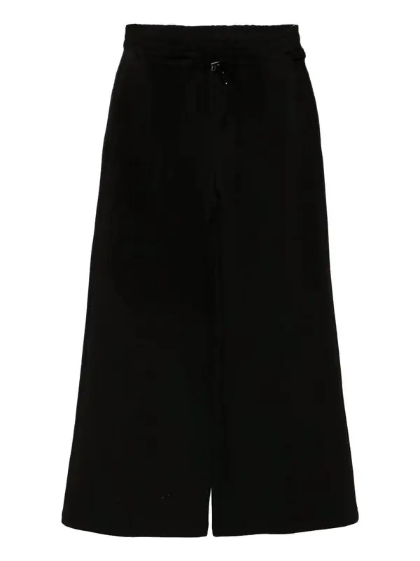TOUT A COUP Belted Wide-leg Sweatpants - Black