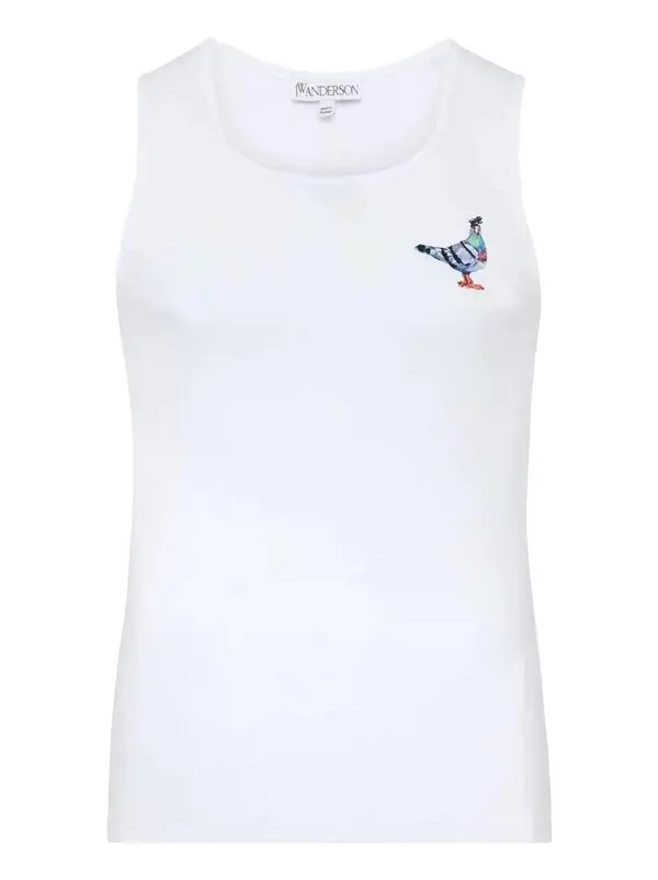 JW Anderson Pigeon Jersey Tank Top - White