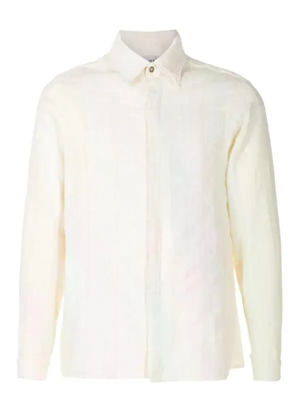 AMIR SLAMA Striped Jacquard Cotton Shirt - Neutrals