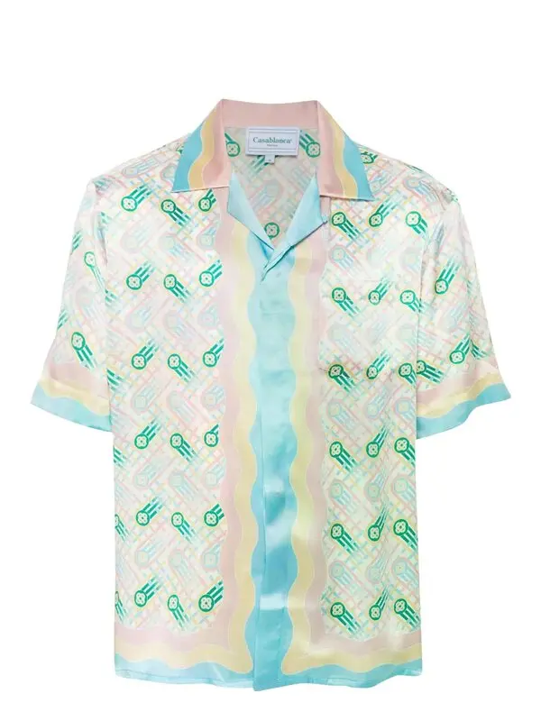 Casablanca Ping Pong Silk Shirt - Blue