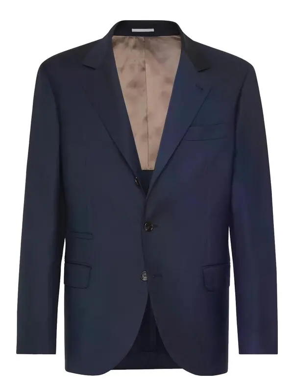 Brunello Cucinelli Single-breasted Virgin-wool Blazer - Blue