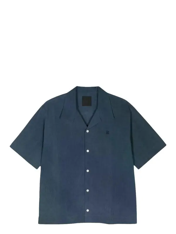 Givenchy 4g-embroidered Chambray Shirt - Blue