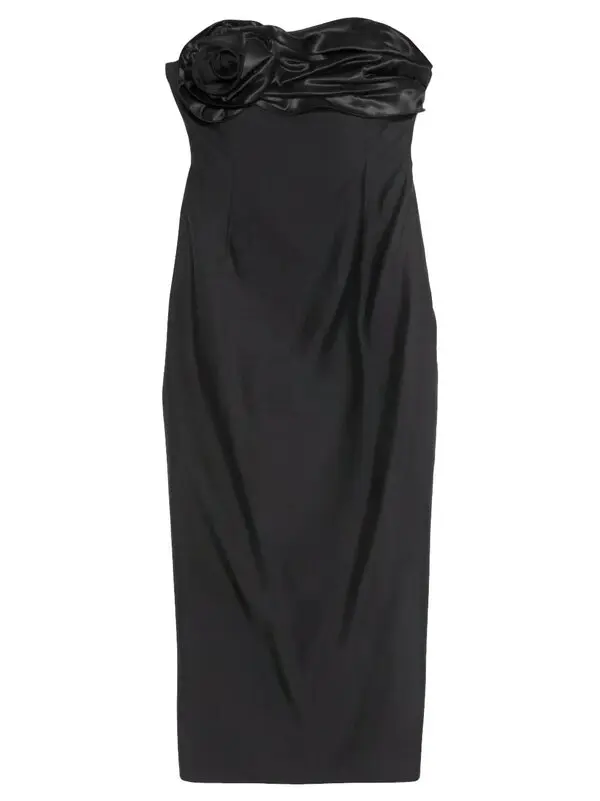 Magda Butrym Strapless Ruched Midi Dress - Black