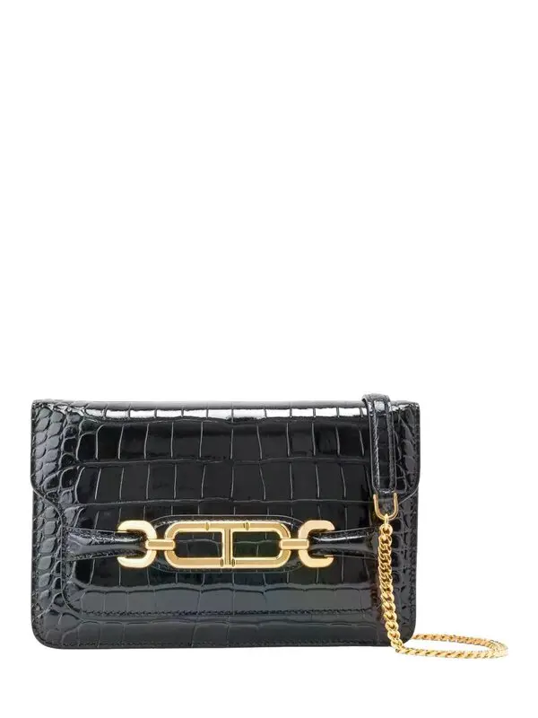 TOM FORD Whitney Crocodile-effect Shoulder Bag - Black