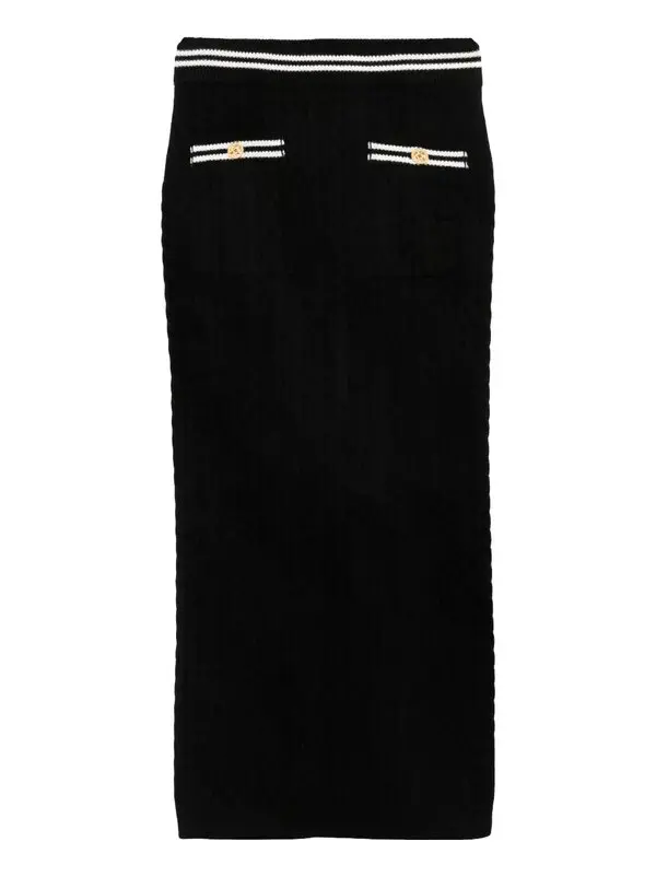 Alessandra Rich Cotton Midi Skirt - Black